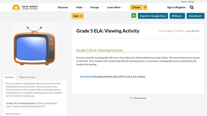 Grade 5 ELA: Viewing Activity | Resource Bank