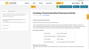 Creating a Trauma Sensitive Classroom Activity | Resource Bank