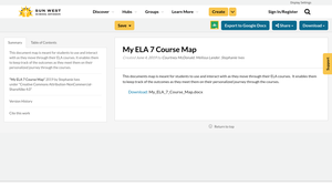 My ELA 7 Course Map | Resource Bank