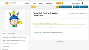 Grade 1-3: Critical Thinking Continuum | Resource Bank