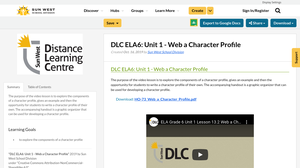 DLC ELA6: Unit 1 - Web a Character Profile | Resource Bank