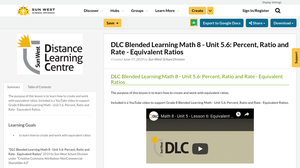 DLC Blended Learning Math 8 - Unit 5.6: Percent, Ratio and Rate ...