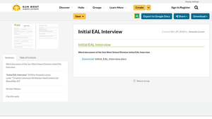 Initial EAL Interview | Resource Bank