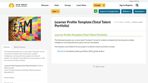 Learner Profile Template (Total Talent Portfolio) | Resource Bank
