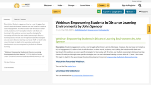 Webinar: Empowering Students in Distance Learning Environments by John ...