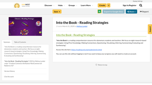 Into the Book - Reading Strategies | Resource Bank