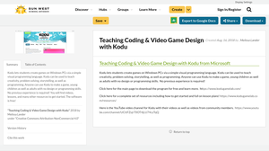 Teaching Coding & Video Game Design with Kodu | Resource Bank