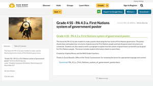 Grade 4 SS - PA 4.3 a. First Nations system of government poster ...