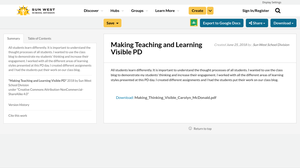 Making Teaching and Learning Visible PD | Resource Bank