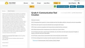 Grade 4- Communication Tool Creation | Resource Bank