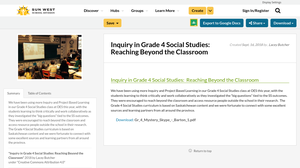 Inquiry in Grade 4 Social Studies: Reaching Beyond the Classroom ...