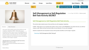 Self-Management or Self-Regulation Bell Task Activity SECRET | Resource ...