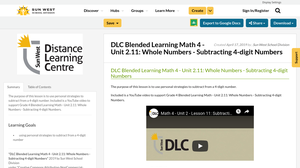 DLC Blended Learning Math 4 - Unit 2.11: Whole Numbers - Subtracting 4 ...