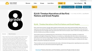 ELA 8: Timeless Narratives of the First Nations and Greek Peoples ...