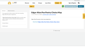 Edgar Allan Poe Poetry Choice Map | Resource Bank