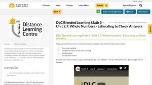 DLC Blended Learning Math 5 - Unit 2.7: Whole Numbers - Estimating to ...