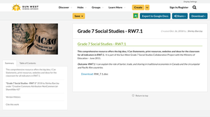 Grade 7 Social Studies - RW7.1 | Resource Bank