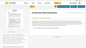 Create Your Own Civilization | Resource Bank