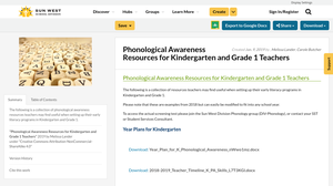 Phonological Awareness Resources for Kindergarten and Grade 1 Teachers ...