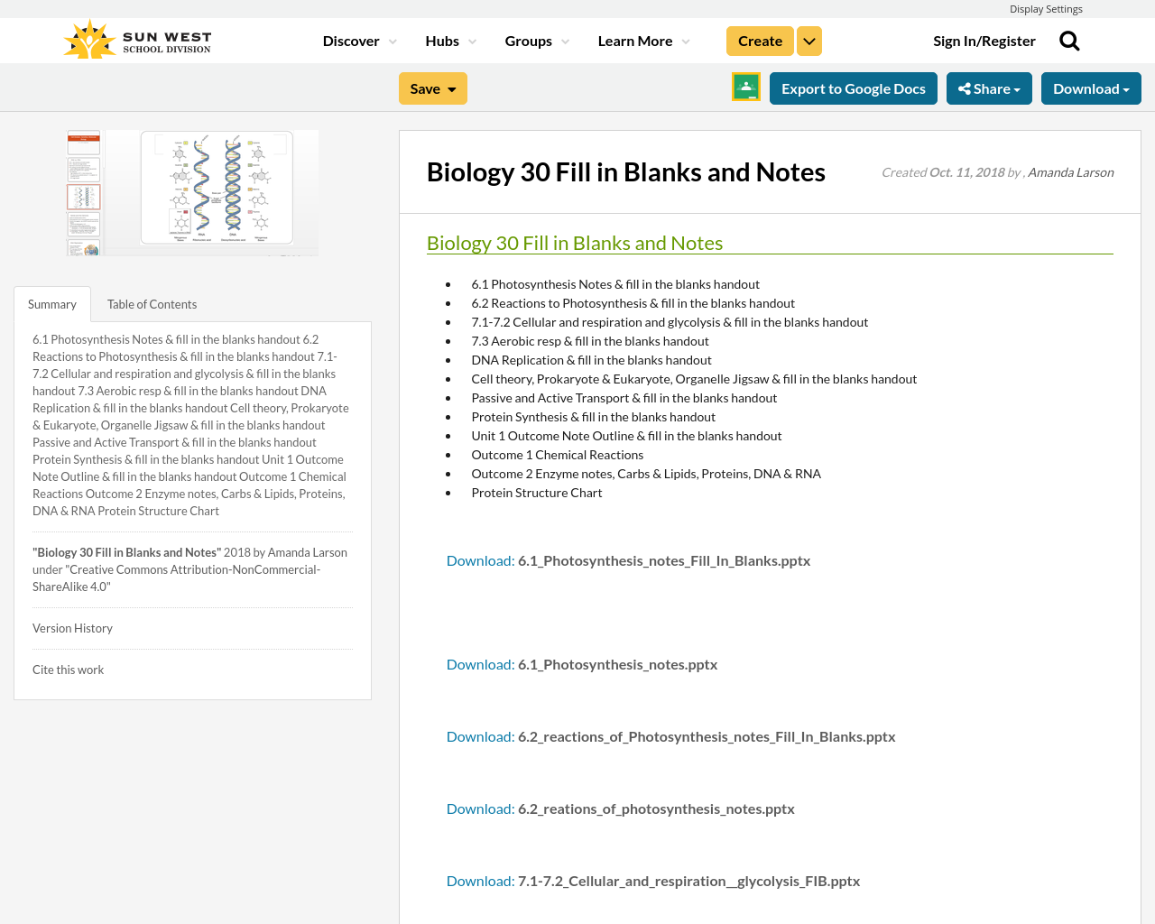 Biology 30 Fill in Blanks and Notes | Resource Bank
