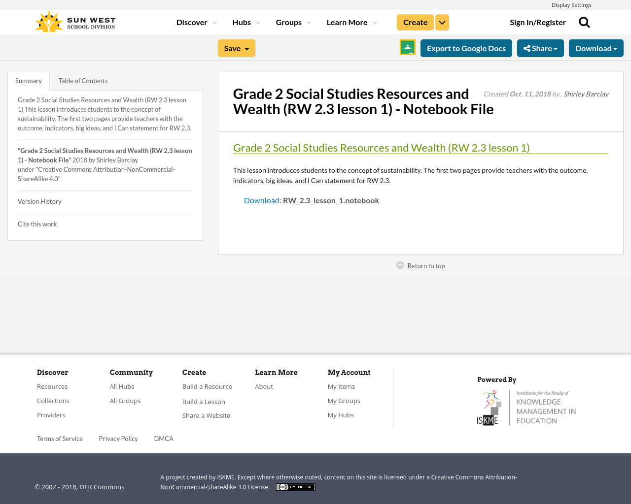 Grade 2 Social Studies Resources and Wealth (RW 2.3 lesson 1 ...