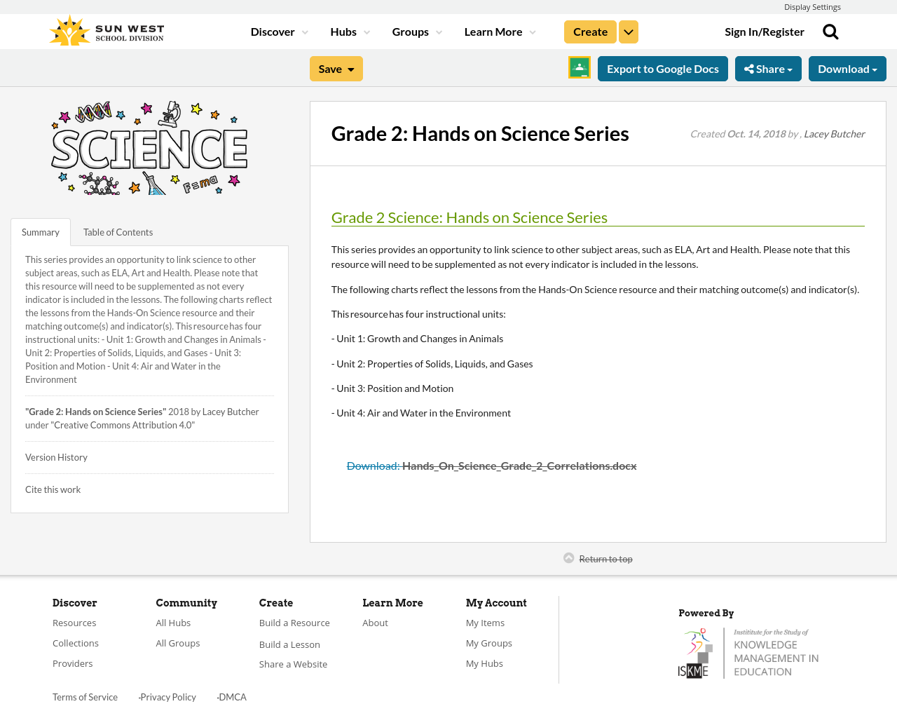 Grade 2: Hands on Science Series | Resource Bank