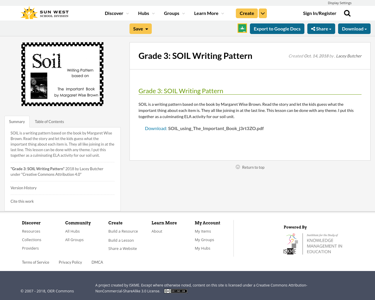 Grade 3: SOIL Writing Pattern | Resource Bank