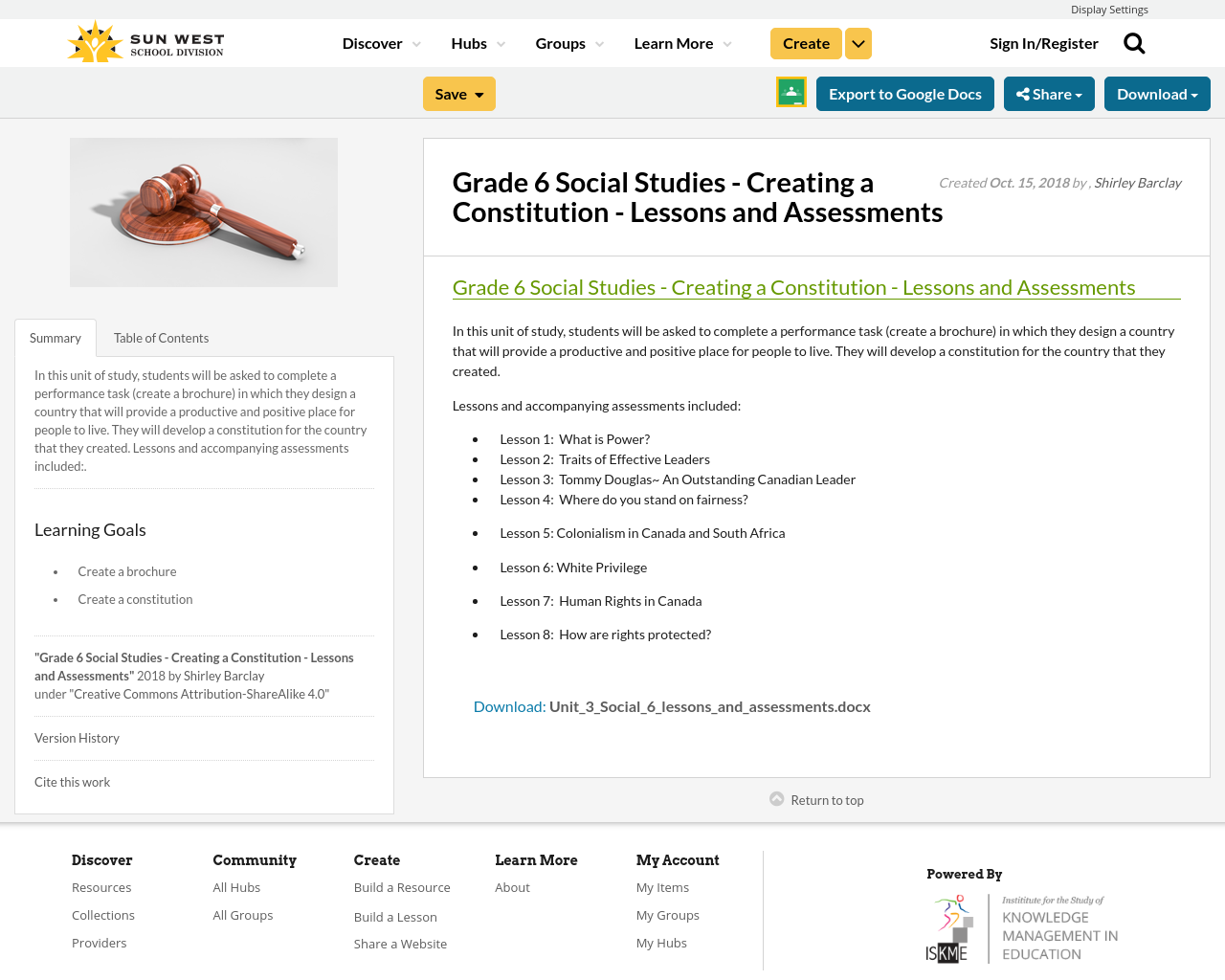 Grade 6 Social Studies - Creating a Constitution - Lessons and ...