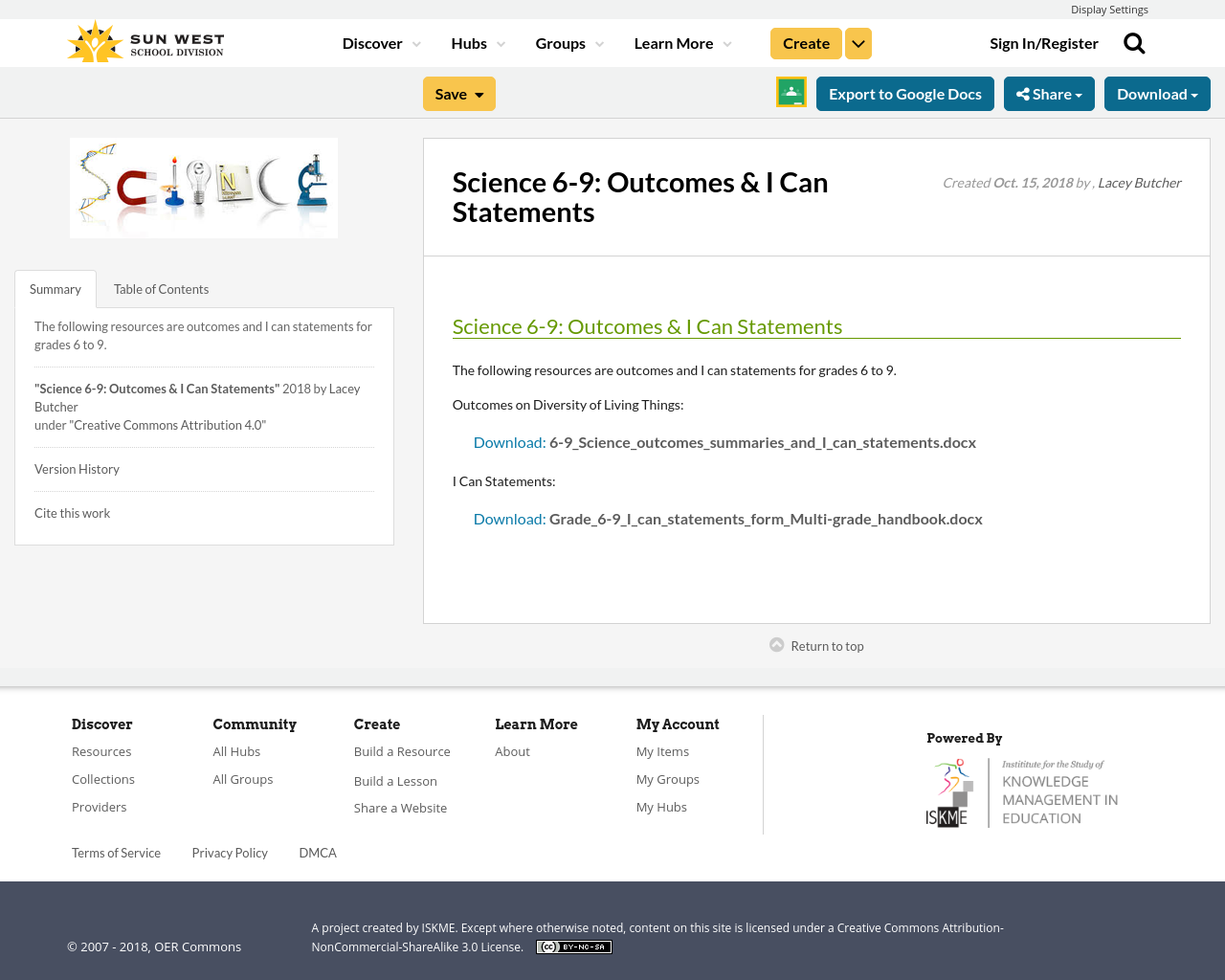 Science 6-9: Outcomes & I Can Statements | Resource Bank
