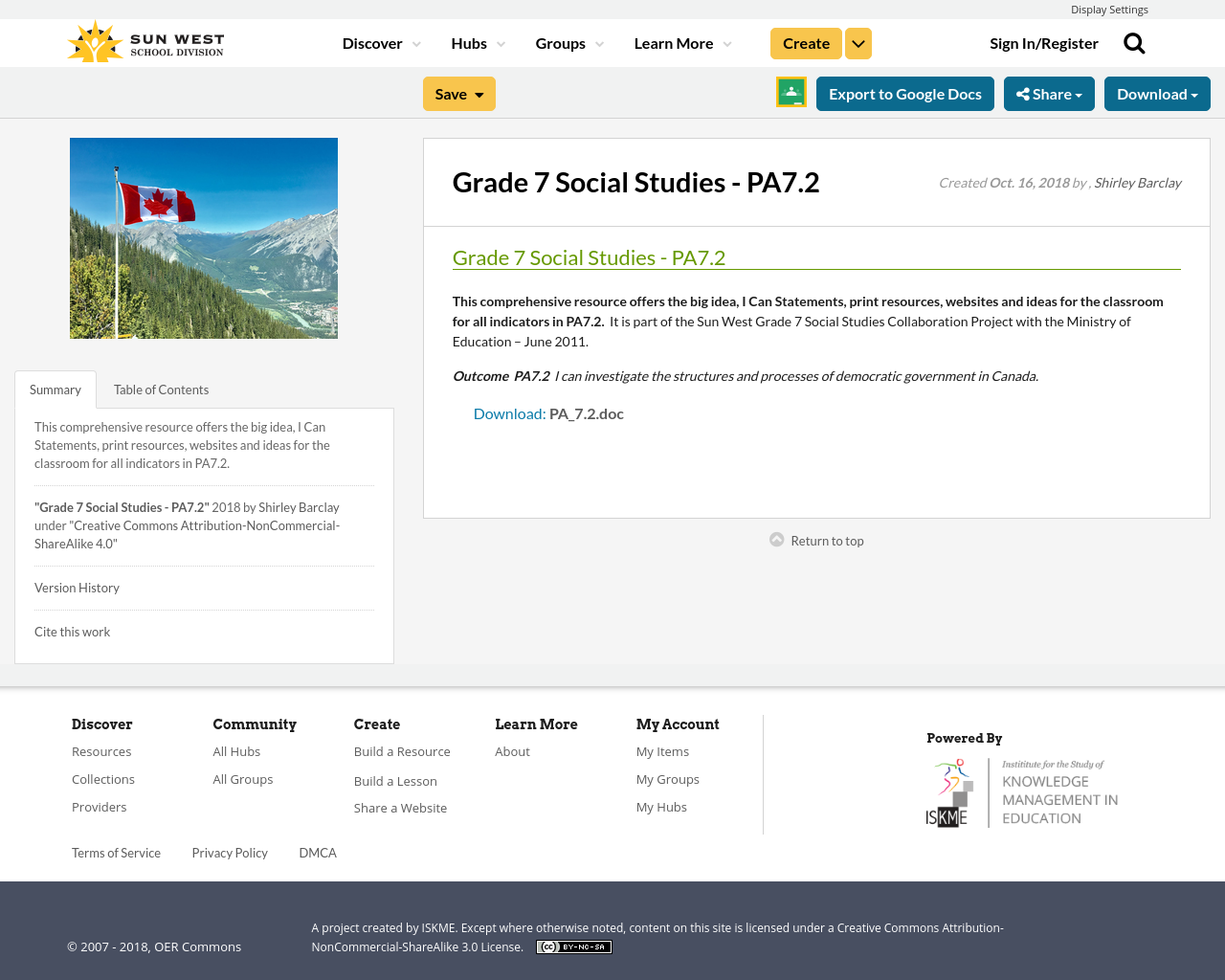 Grade 7 Social Studies - PA7.2 | Resource Bank