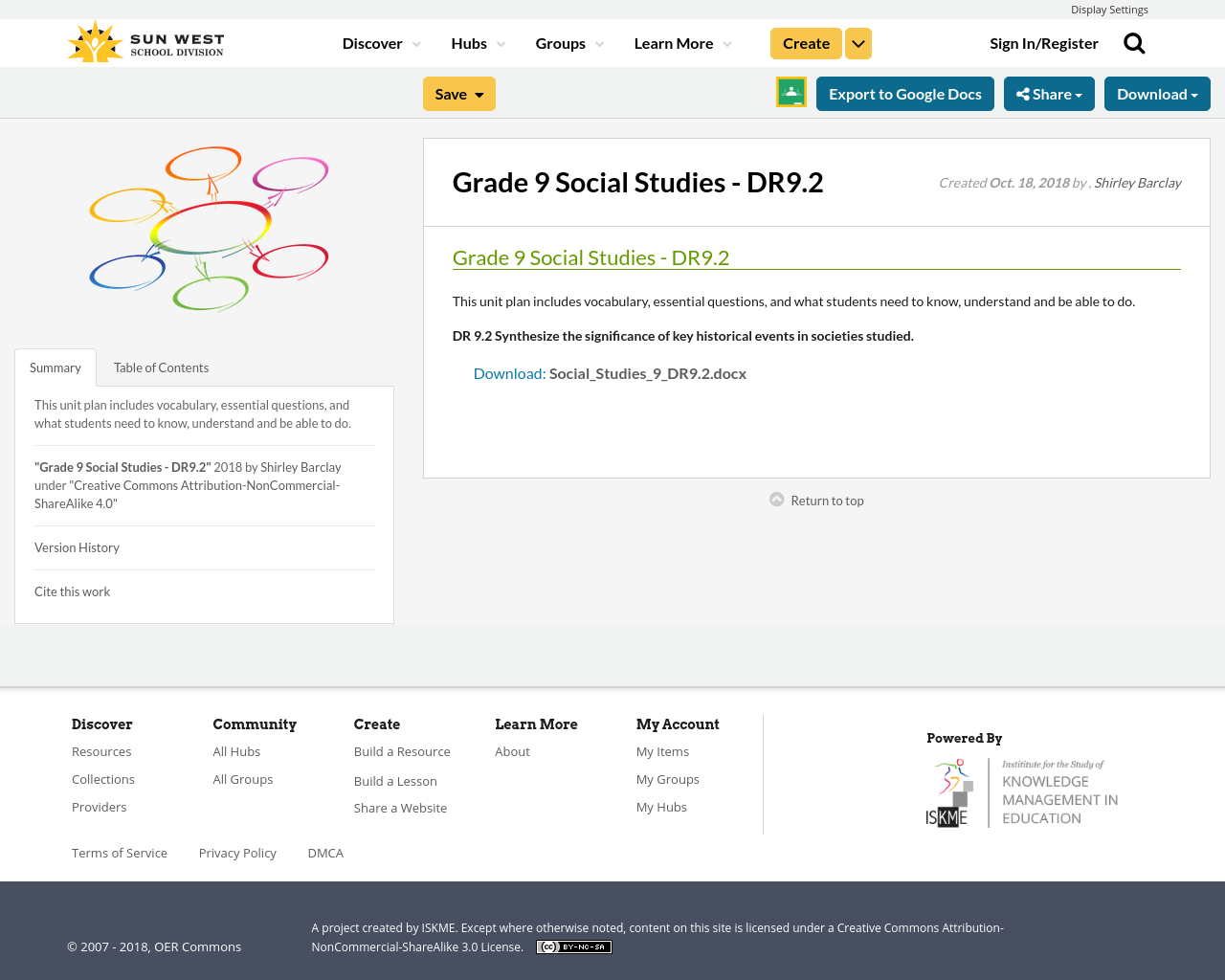Grade 9 Social Studies - DR9.2 | Resource Bank