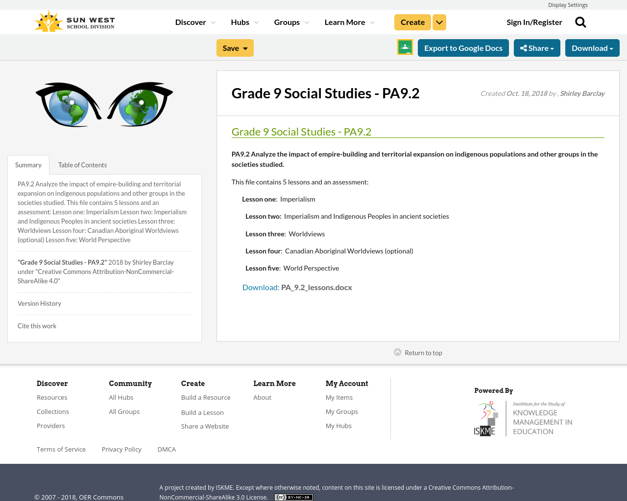 Grade 9 Social Studies - PA9.2 | Resource Bank