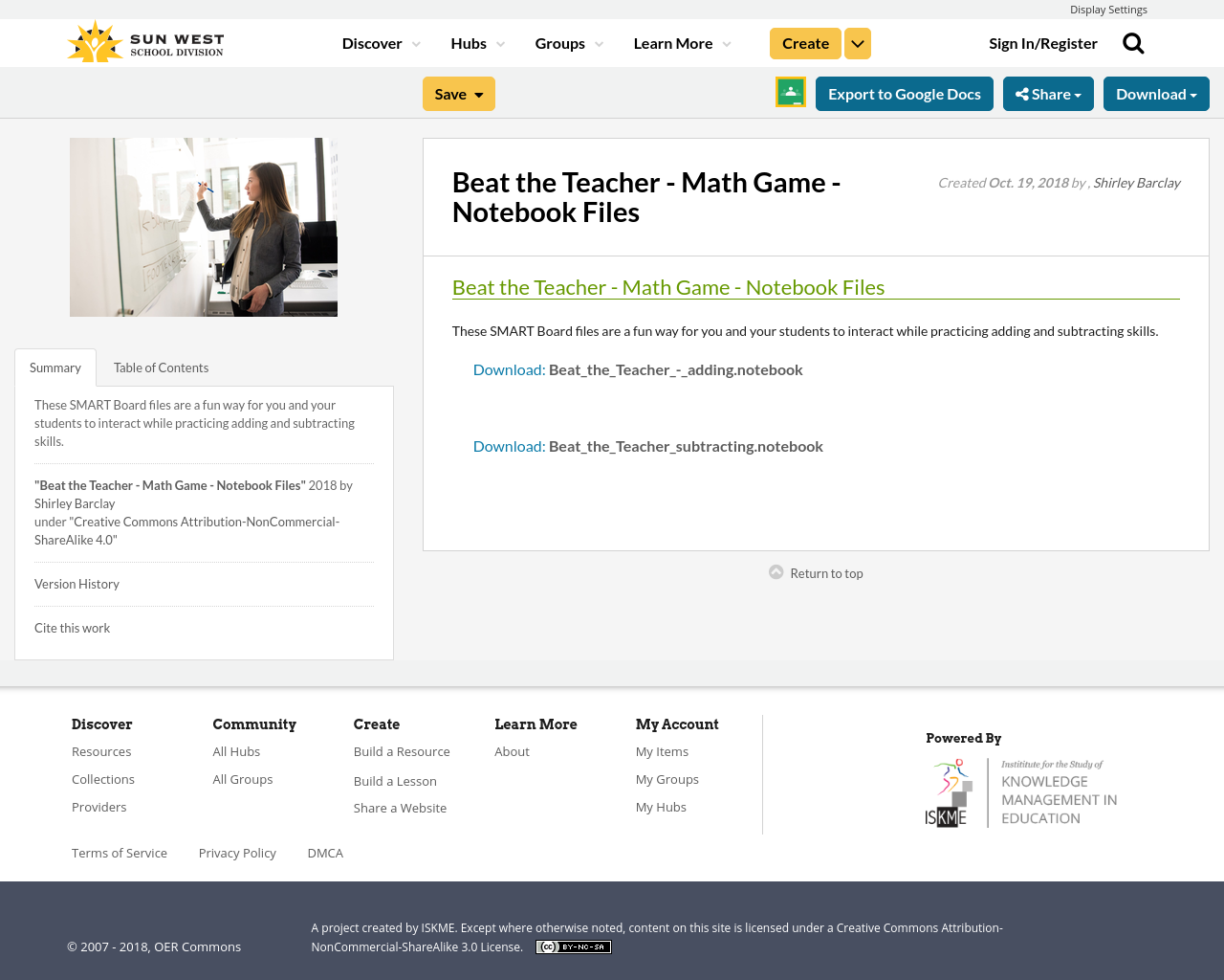 Beat the Teacher - Math Game - Notebook Files | Resource Bank