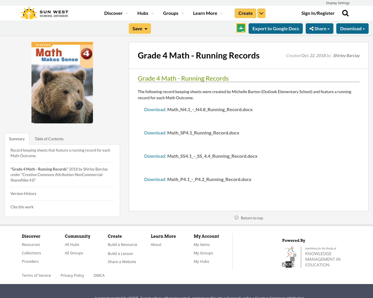 Grade 4 Math - Running Records | Resource Bank