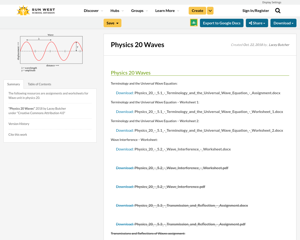 Physics 20 Waves | Resource Bank