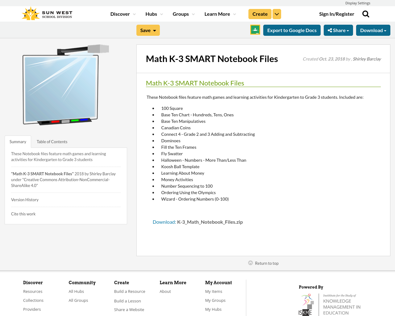 Math K-3 SMART Notebook Files | Resource Bank