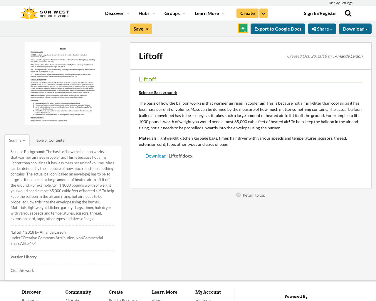 Liftoff Resource Bank