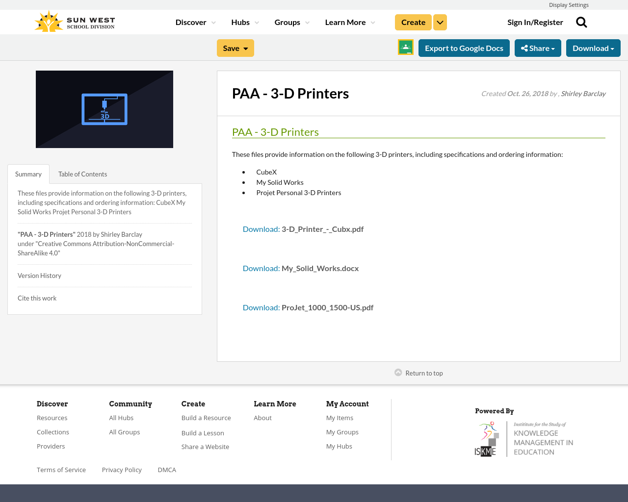 PAA - 3-D Printers | Resource Bank
