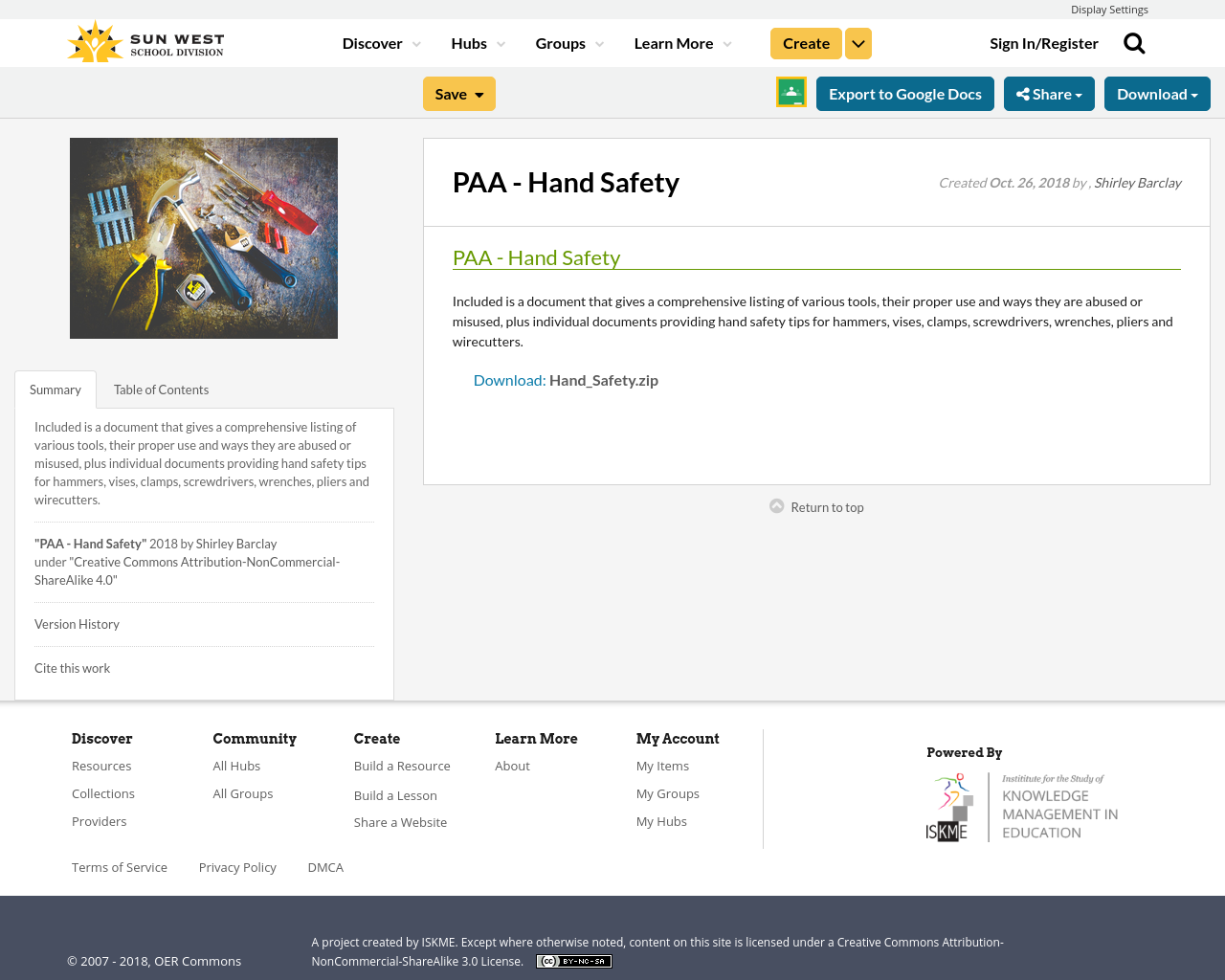 PAA - Hand Safety | Resource Bank