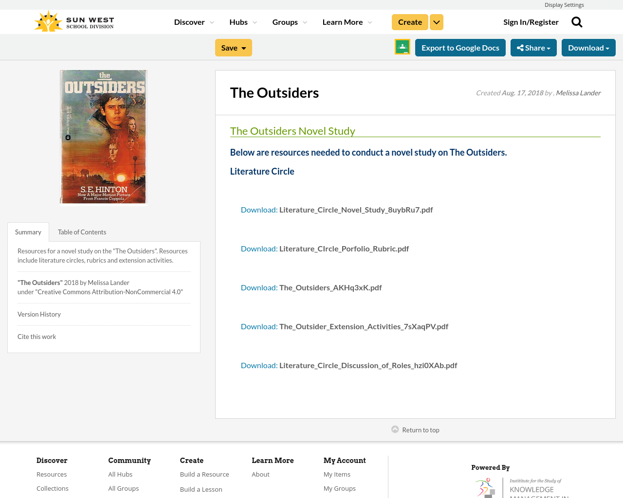 The Outsiders | Resource Bank