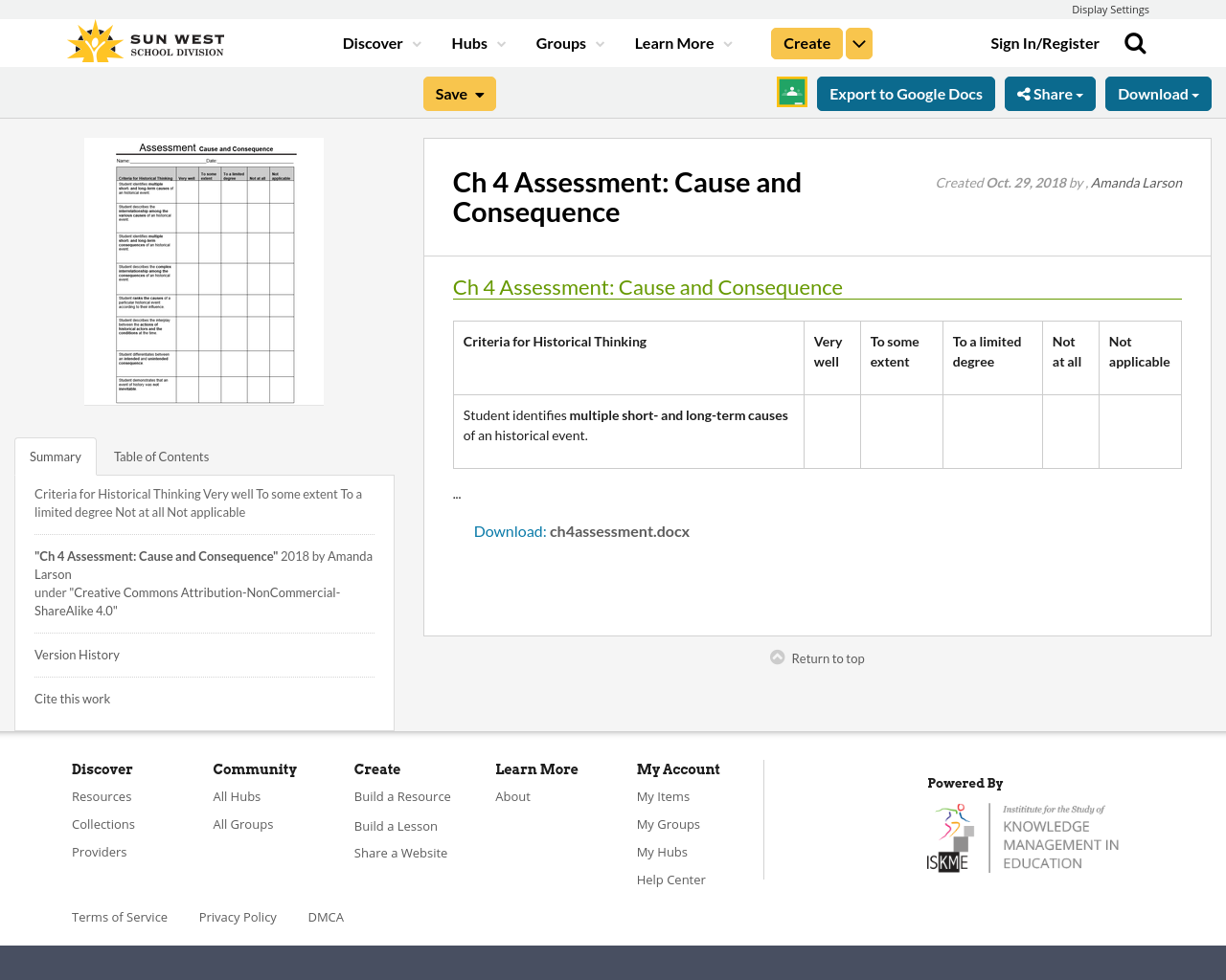 Ch 4 Assessment: Cause and Consequence | Resource Bank