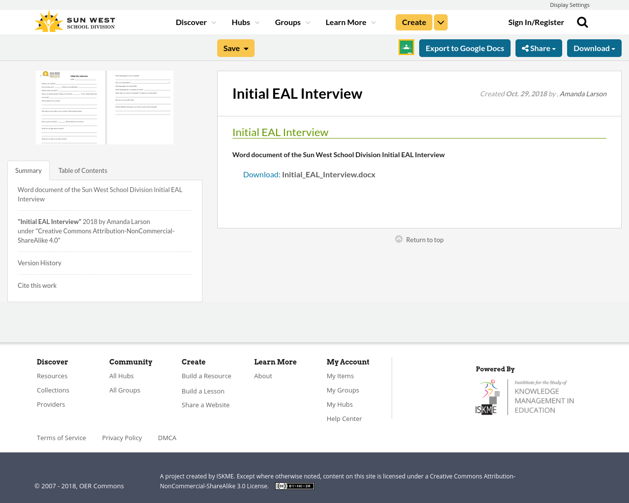 Initial EAL Interview | Resource Bank