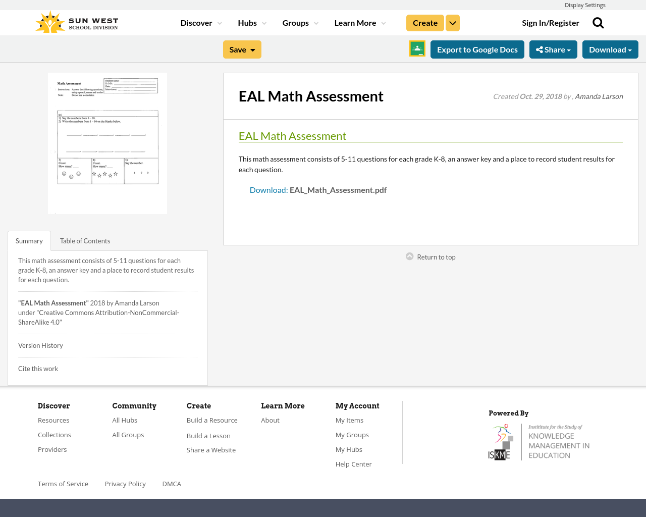 EAL Math Assessment | Resource Bank