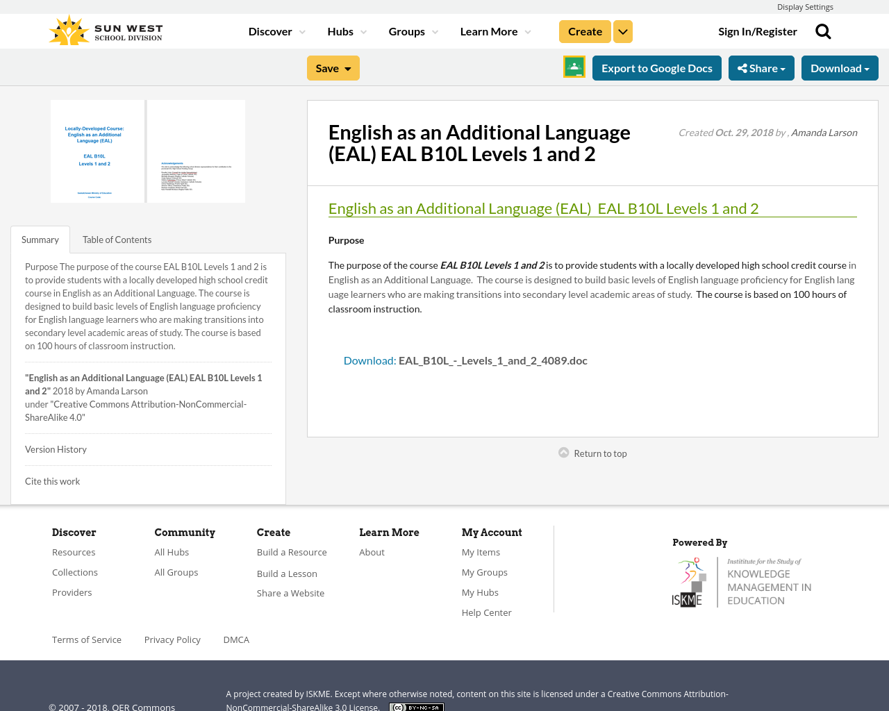 English as an Additional Language (EAL) EAL B10L Levels 1 and 2 ...