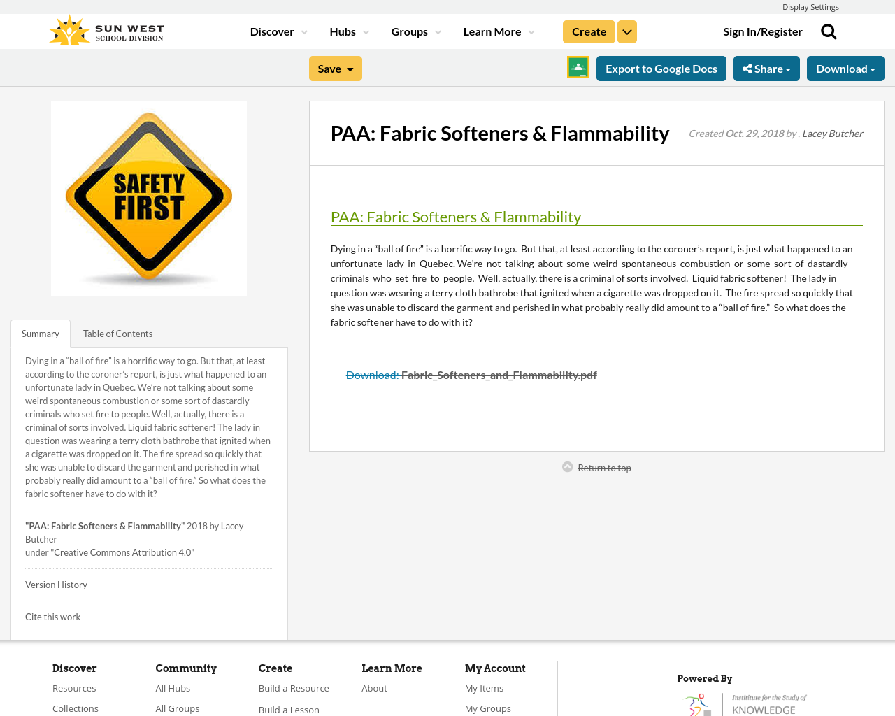 PAA: Fabric Softeners & Flammability | Resource Bank
