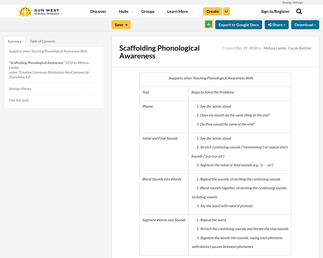 Scaffolding Phonological Awareness | Resource Bank