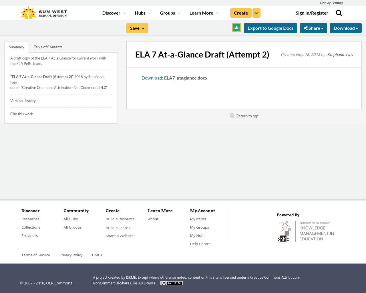 ELA 7 Your Curriculum at a Glance | Resource Bank