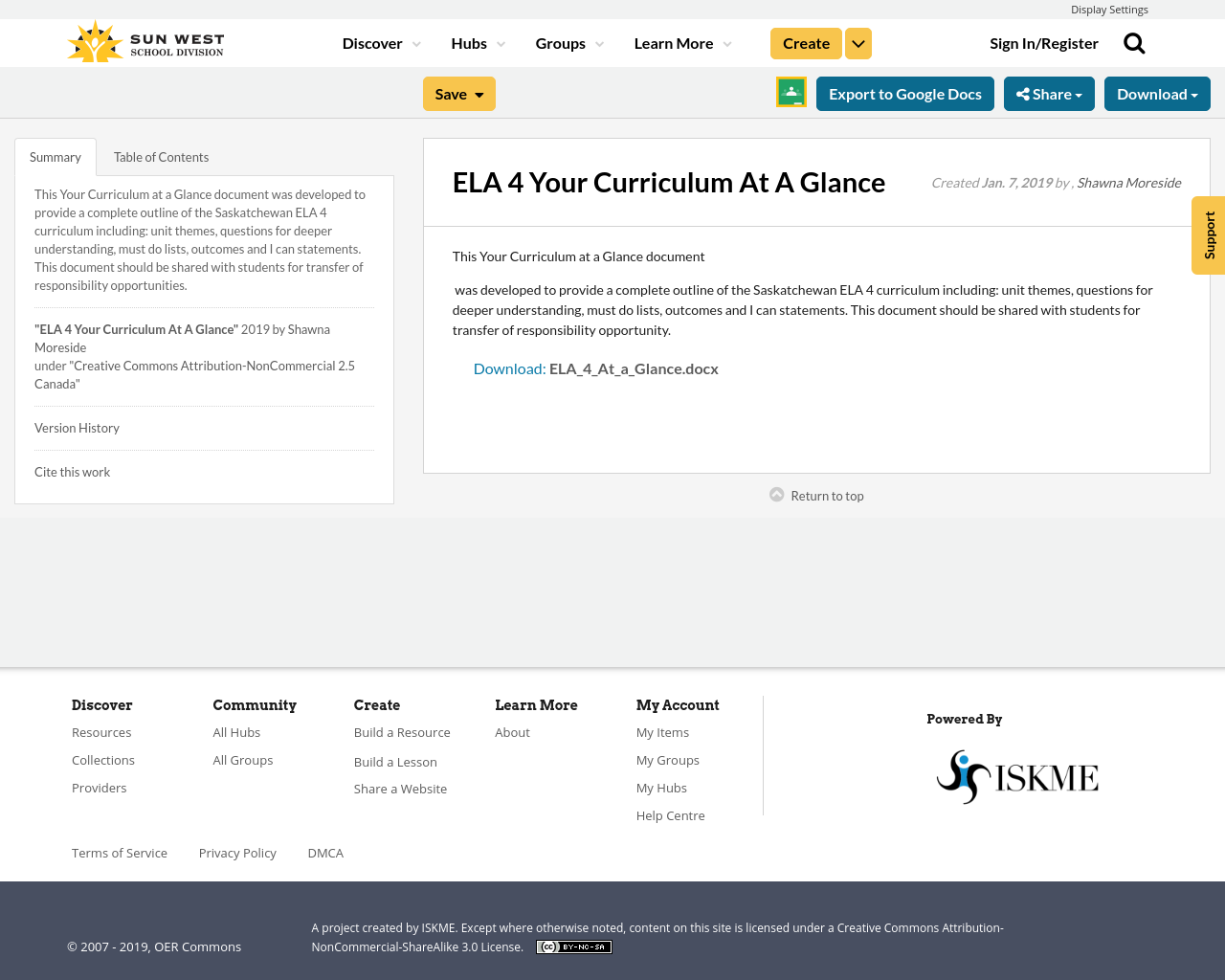 ELA 4 Your Curriculum At A Glance | Resource Bank