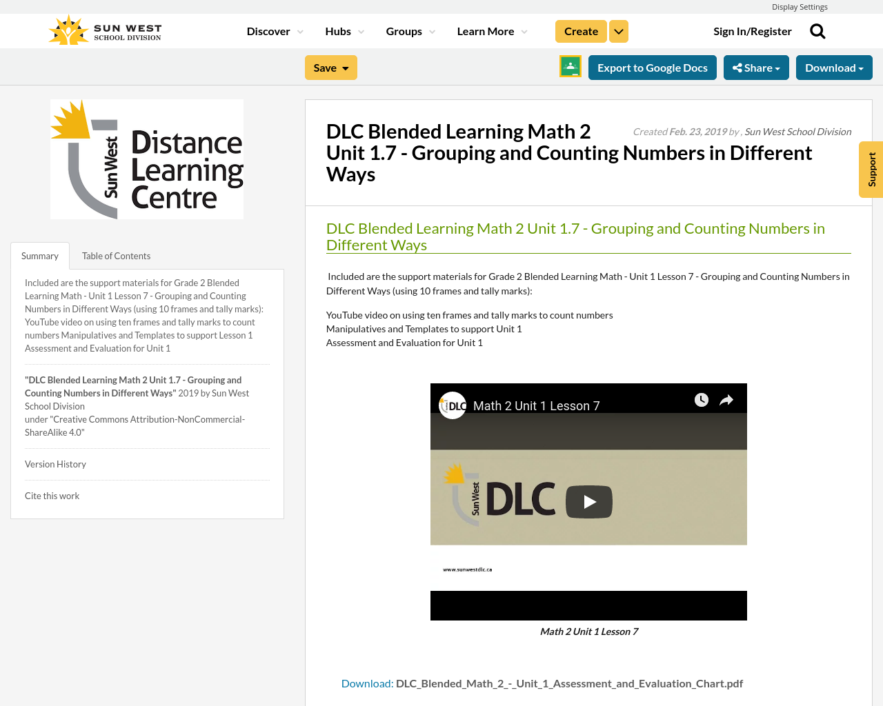 DLC Blended Learning Math 2 Unit 1.7 - Grouping and Counting Numbers in ...