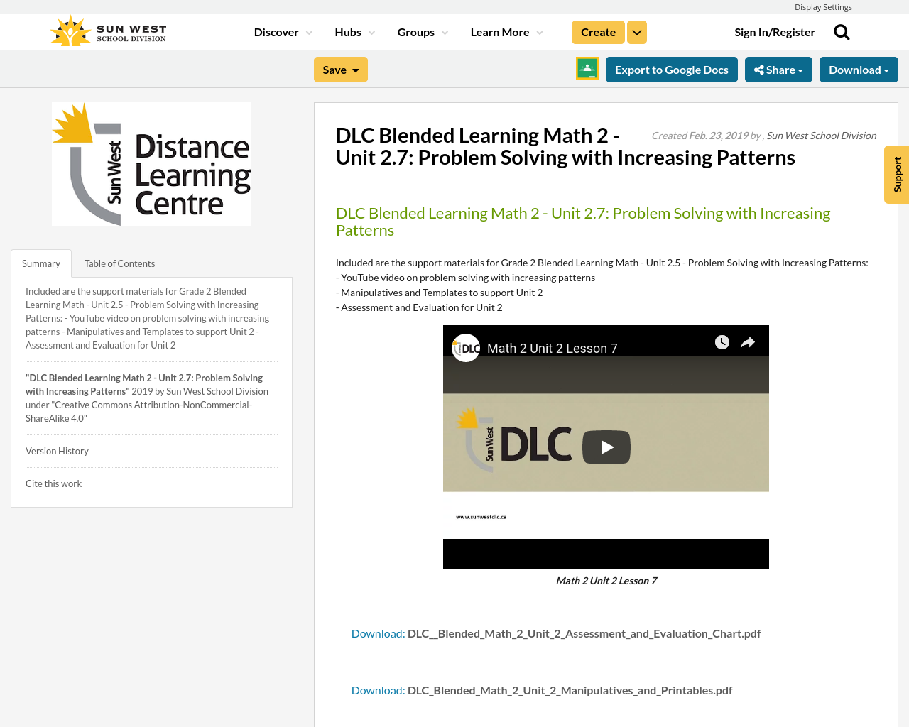 DLC Blended Learning Math 2 - Unit 2.7: Problem Solving with Increasing ...